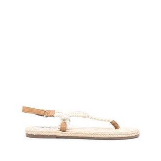 Maneb&igrave; Beige Sandalen mit Kn&ouml;chelriemen - - Shoes - Damen - Beige - 39 EU