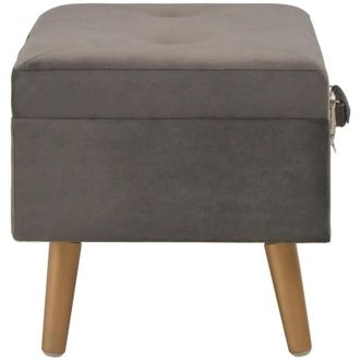 vidaXL Hocker mit Stauraum 40 cm Grau Samt Vidaxl