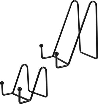 TOPBATHY 2 Stück Dekorativer Metall Display Stand Stabiler Buch Tellerhalter mit Gebogener Bein Konstruktion Vielseitig für Fotos Bücher Teller Praktische Rega