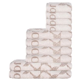 Joop Handtuch Set, 10-TLG - Cornflower, 2X Duschtuch, 4X Handtuch, 4X G&auml;stetuch Creme Set