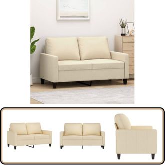 vidaXL 2-Sitzer-Sofa Creme 120 cm Stoff - Couch - 2-Sitzer Sofa - Wohnzimmersofa - Creme Sofa - Polstercouch