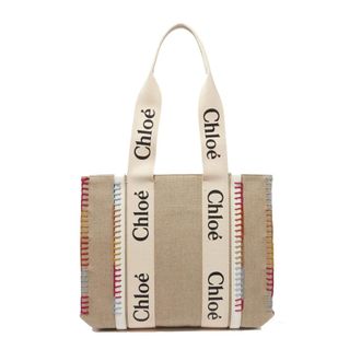 Chlo&eacute; Femme, Sacs, Beige, Taille: ONE Size Woody Medium Tote Bag
