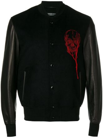 Alexander McQueen Bomberjacke mit Totenkopf - Blau