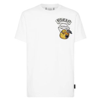 Philipp Plein T-shirt Rundhals SS Gothic Duck - - Tops - Herren - Wei&szlig; - 4XL