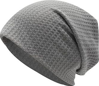 ZLYC Summer Long Slouch Beanie Bonnet léger en jersey doux pour homme et femme, Gris uni, Taille unique