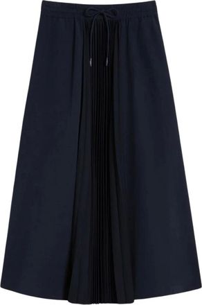 Max Mara Femme, Jupes, Bleu, Taille: 38 FR Jupe en tissu technique et jersey