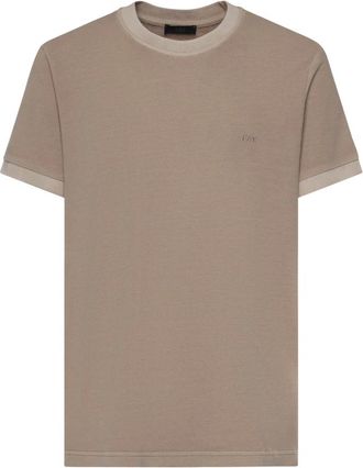 Fay Homme, Tops, Beige, Taille: M Piquet Ribbed T-Shirt