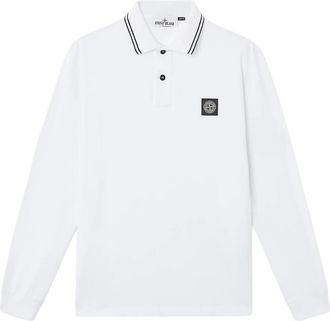 Stone Island Homme, Tops, Blanc, Taille: M Polo en coton avec logo