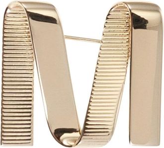 Max Mara Femme, Accessoires, Jaune, Taille: ONE Size Initial Letter M Brooch Pin