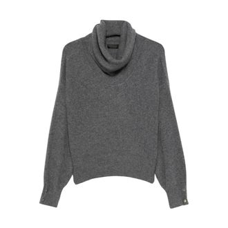 Liu Jo Pull &agrave; col roul&eacute; en pure laine - Femme - Pulls - Gris - Taille: 36 FR