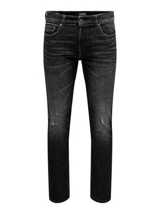 Only & Sons Onsloom Slim Jax WB 0420 Dim DNM Noos Jeans, Noir délavé, 33W x 32L Hommes