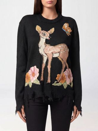 Philipp Plein Fairy Relaxed-Fit Wollmischpullover im Distressed-Look mit Rundhalsausschnitt
