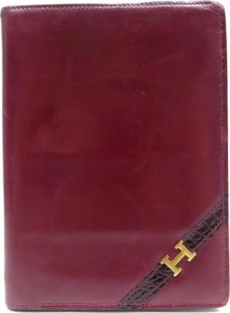 Herm&egrave;s Portemonnaie - VINTAGE HERMES ANNIE LEDER WALLET BOX H IN GOLD & - Gr. unisize - in Rot - f&uuml;r Damen