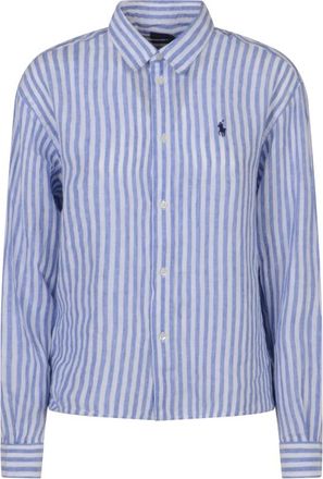 Polo Ralph Lauren Femme, Blouses et Chemises, Bleu, Taille: 42 FR N Wd Crp St Long Sleeve Button Front Shirt