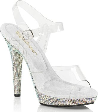 Fabulicious Damen LIP-108DM Offene Sandalen, Transparent (CLR/SLV Multi RS), 41.5 EU