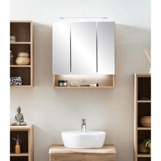 Casa home24 Spiegelschrank Stubach 60cm Braun/Wotaneiche Dekor