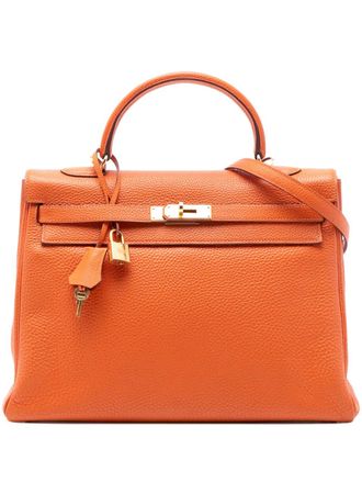 Herm&egrave;s 2010 Togo Kelly II Retourne 35 satchel - Orange