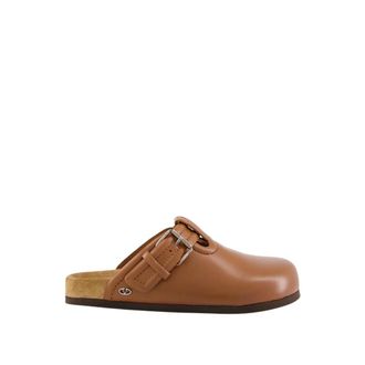 Valentino Garavani Tabak Leder Sabot mit VLogo Detail - - Shoes - Herren - Braun - 42 EU