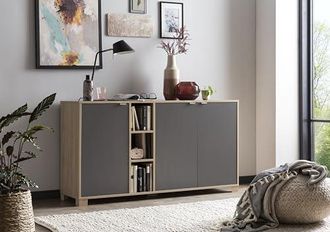 Schildmeyer Sideboard Anouk, 701769, Eiche hell Dekor/basaltgrau, 144,5 x 39 x 78,1 cm