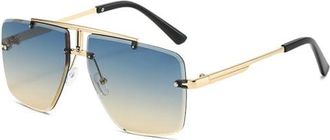 Generic Lunettes de soleil de luxe pour femmes et hommes, lunettes de soleil tendance pour f&ecirc;te, conduite, bleu jaune, taille unique 2026