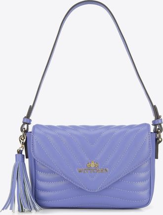 Wittchen Damen-Handtasche aus gestepptem Leder mit Quaste, Helllila, Naturleder