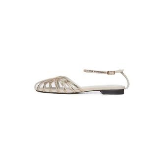 Cesare Gaspari Femme, Chaussures, Gris, Taille: 36 EU Crystal Arc Flat Sandales