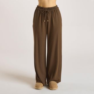 Lounge Pantalon Large Waffle - Chocolat - XS / Regular