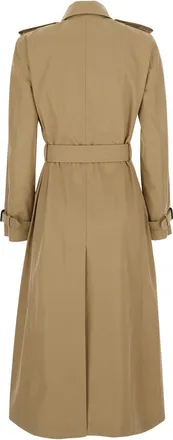 Gucci Womens Trench Coat Beige Cotton