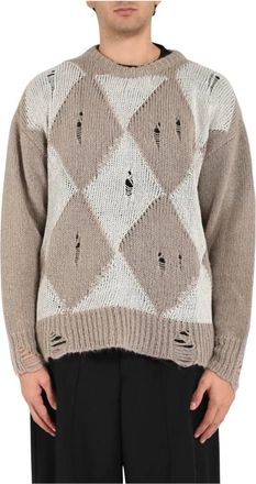 Paura Homme, Pulls, Beige, Taille: L Maille à col rond