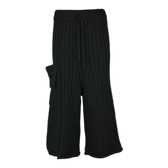 Yohji Yamamoto Femme, Shorts, Noir, Taille: 40 FR Wool Pantalons