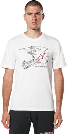 Alpinestars Herren T-Shirt Mx Helmet Csf Tee Kurzarmshirt f&uuml;r M&auml;nner mit Rundhalsausschnitt Wei&szlig; XL