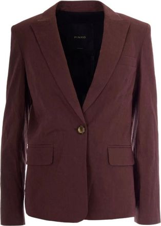 Pinko Pinko, Femme, Vestes, Brun, Taille: 40 FR Button Blazer