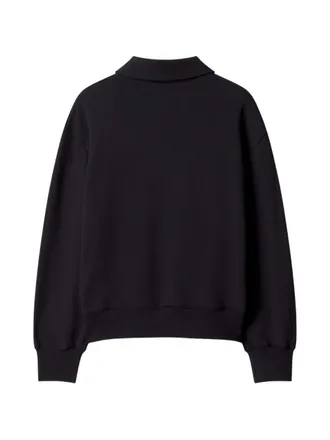 Maison Kitsun&eacute; Fox-Embroidered Cotton Sweatshirt - Black