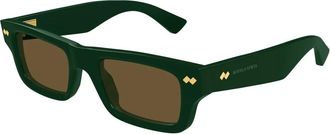 Bottega Veneta Femme, Accessoires, Vert, Taille: ONE Size Squared Lunettes de soleil