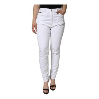 Dolce & Gabbana Femme, Jeans, Blanc, Taille: 40 FR Jean Skinny Blanc Taille Moyenne Stretch