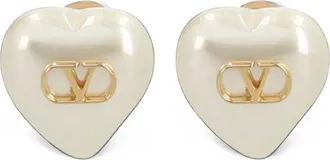Valentino Garavani Vlogo Signature Metal And Pearl Earrings