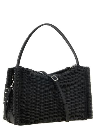 J.W.Anderson Loafer Woven Leather Shoulder Bag - Black