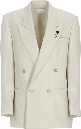 Lardini Femme, Vestes, Blanc, Taille: 42 FR Veste Crois&eacute;e en Lin