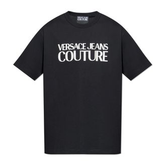 Versace Jeans Couture Homme, Tops, Noir, Taille: S T-shirt avec logo imprimé