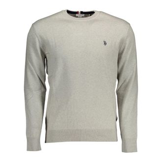 U.S.Polo Association Grauer Baumwoll-Kaschmir-Pullover fr Mnner - - Knitwear - Herren - Grau - 2XL