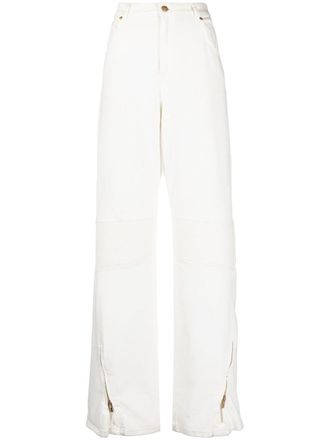 Blumarine jean ample &agrave; taille haute - Blanc