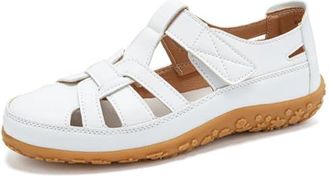 Generic Sandales orthop&eacute;diques en cuir &agrave; bout ferm&eacute; pour femme - Mocassins orthop&eacute;diques avec soutien de la vo&ucirc;te plantaire - Semelle souple - Bride de chevil