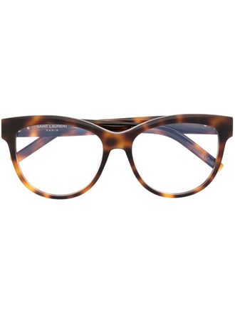 Saint Laurent Eyewear lunettes de vue &agrave; monture papillon - Marron