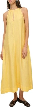 Yerse Yerse, Femme, Robes, Jaune, Taille: 38 FR Longue Robe Fluide avec Fronces