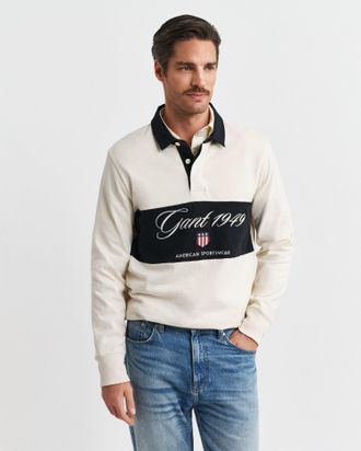 GANT Herren Heavy Rugger mit Blockstreifen (XXXL) CREAM