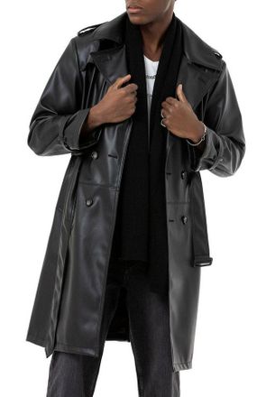 Red Bridge Trenchcoat Herren Kunst-Leder Trenchcoat Peacoat Caban Stutzer