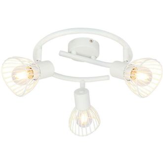 Brilliant Lampe Elhi spot spirale 3flg blanc 3x D45, E14, 40W, adapt&eacute;es aux lampes &agrave; suspension (non incluses) &Eacute;chelle a ++ &agrave; e T&ecirc;tes pivotantes - Brilliant