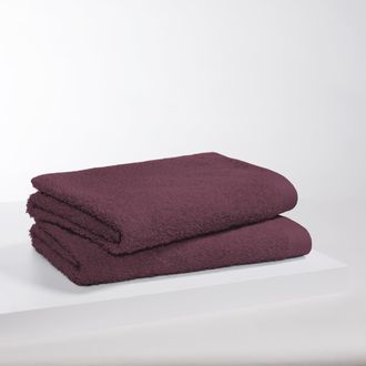 s.Oliver 2 TLG Duschtuch Set 70x140cm - 100% Baumwolle, 600 g/m², weich & saugstark, Doppelpack Duschtücher Burgundy