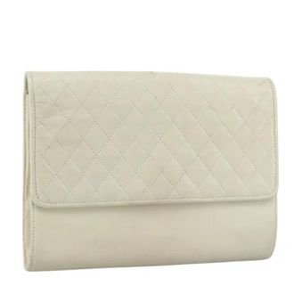 Saint Laurent Pre-owned Leder clutches - - Pre-owned - Damen - Beige - ONE SIZE