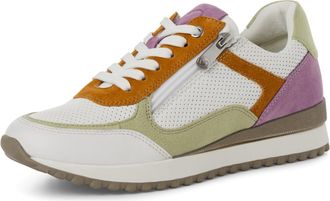 Marco Tozzi Damen Sneaker flach mit Lederanteil Freizeit, Weiß (White Comb), 38 EU